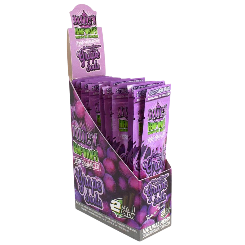 2x Juicy Jays TERP Enhanced Hemp Wraps – Grape Soda - WeedPosters.io