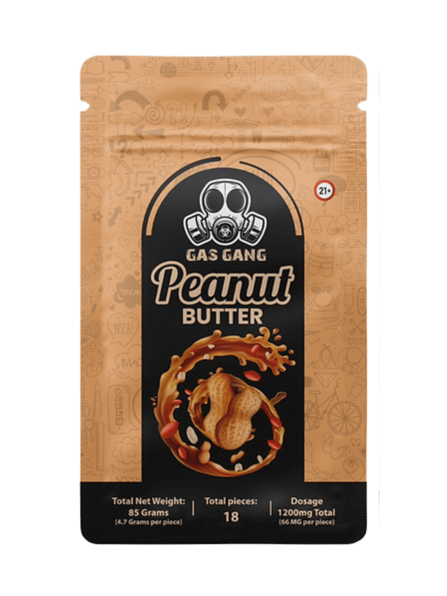 1200MG THC- GAS GANG PEANUT BUTTER CHOCOLATE - WeedPosters.io