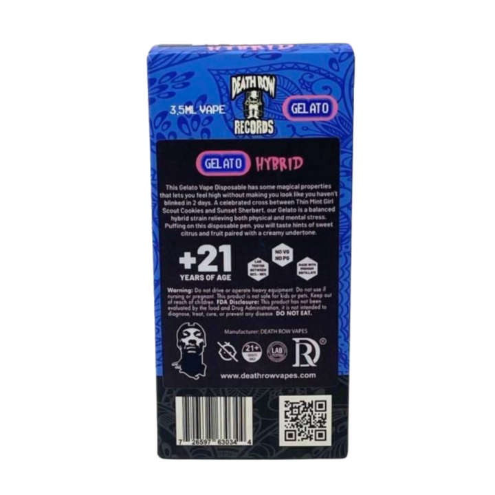 DEATH ROW RECORDS (THC VAPE PEN) - GELATO - WeedPosters.io